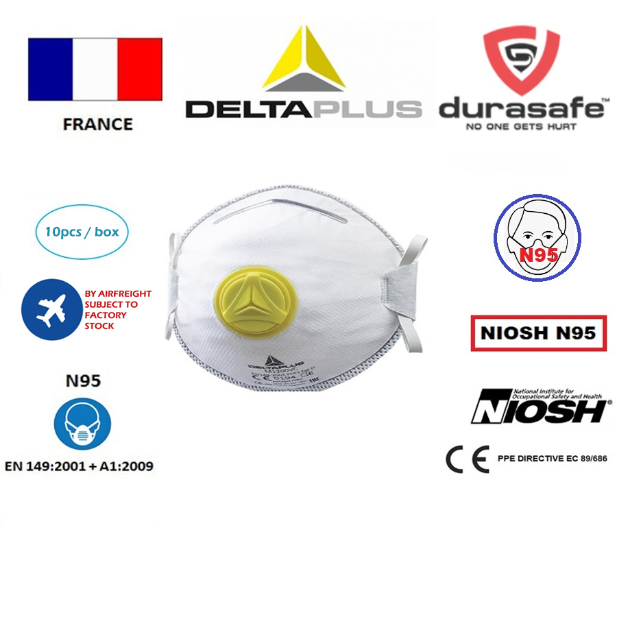 DELTAPLUS M1200VC N95 Mask with Valve 1 box/10 pieces (Contact HQ-6841 ...